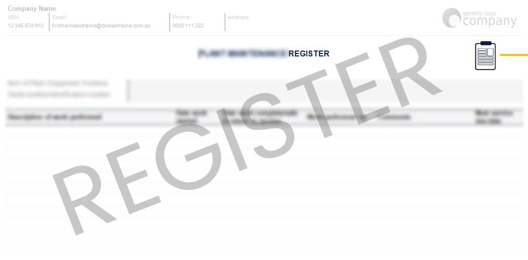Test and Tag | WHS Safety Register Template